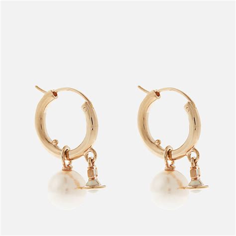 Vivienne Westwood Fenella Gold Tone Faux Pearl And Enamel Hoop
