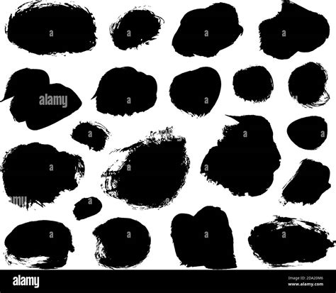 Vector Black Paint Ink Brush Strokes Collection Stock Vector Image