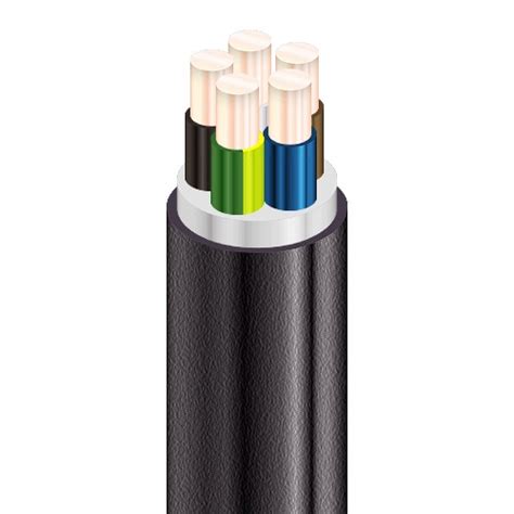 Erdkabel NYY J 5x6 mm² Schwarz 50m