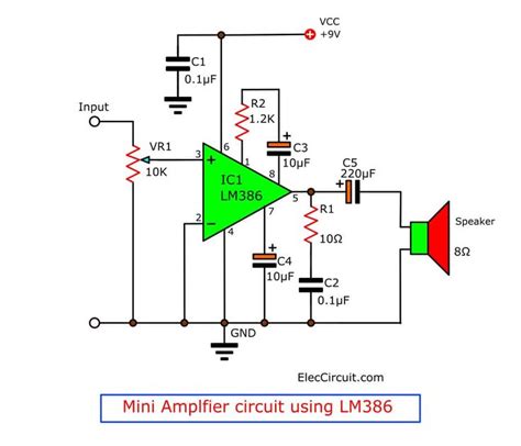 Lm386 Amplifiers Circuit Diagrams