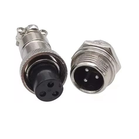 Par De Conector Circular Gx16 Mike 3 Vias Escorrega o Preço