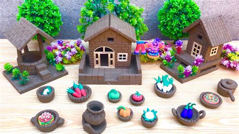 DIY How To Make Polymer Clay Miniature House Kitchen Set Bullock Cart