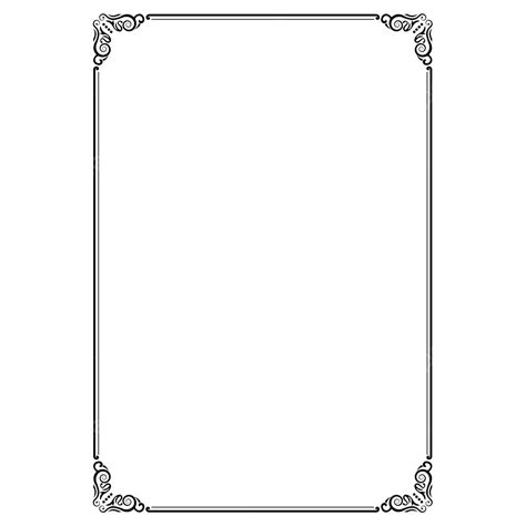 Line Rectangle Border Ornate Corner Black Simple Rectangle Border