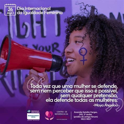 Hoje é comemorado o Dia Internacional da Igualdade Feminina Patos