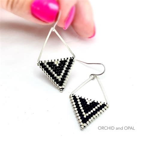 How To Make Brick Stitch Triangle Earrings Tutorial