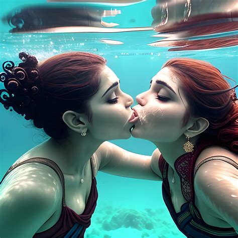 Saree Women Kissing In Underwater Arthub Ai