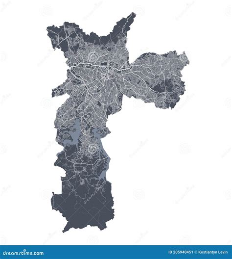 Mapa De Sao Paulo Mapa Detallado Del Afiche De La Ciudad De Sao Paulo