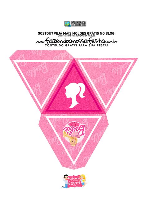 Caixa Triangulo Kit Digital Barbie Fazendo A Nossa Festa