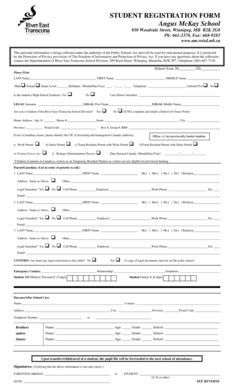 Fillable Online Am Registration River East Transcona School Division