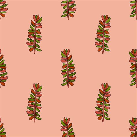 Premium Vector Cute Hand Drawn Succulent Plant Seamless Pattern