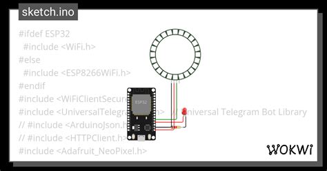 Telegram Led Wokwi Esp32 Stm32 Arduino Simulator