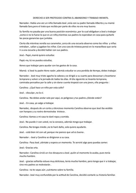 Derecho A SER Protegido Contra EL Abandono Y Trabajo Infantil DERECHO