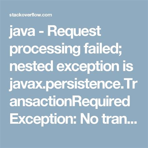java request processing failed nested exception is javax persistence