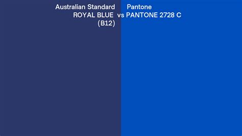 Australian Standard Royal Blue B Vs Pantone C Side By Side