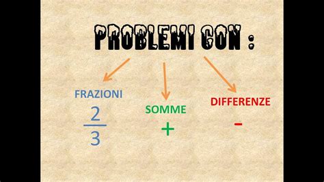 Problemi Con Frazioni Somme E Differenze Youtube