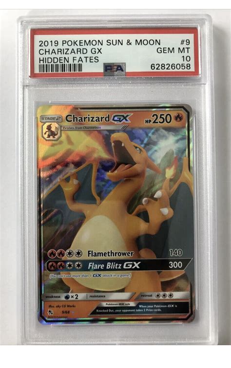 PSA 10 MINT 2019 Charizard GX Hidden Fates Black Star Promo SM211