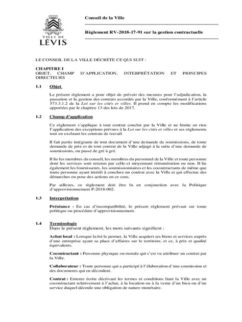 Fillable Online Rglement Sur La Gestion Des Matires Ville 2 1