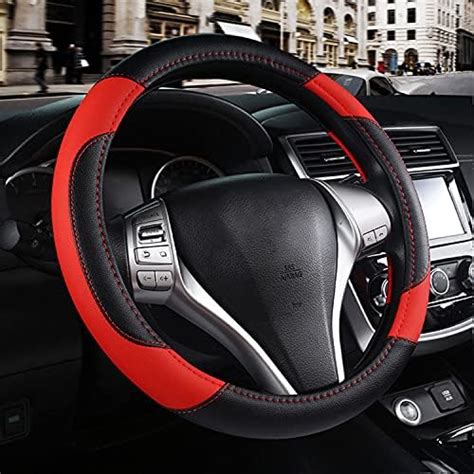 Funda de piel para volante de coche elástica transpirable