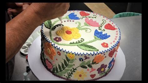 Como Hacer Un Pastel Bordado Embroidery Cake Mexican Cake Mexican