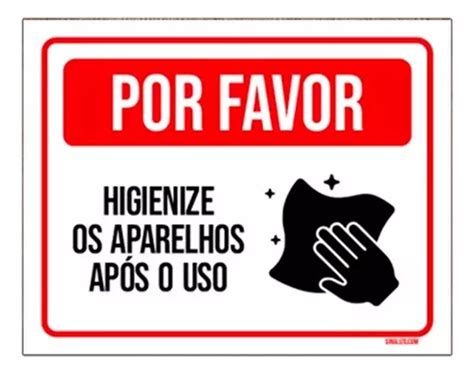 Placa Academia Por Favor Higienize Aparelhos Ap S Uso X Mercadolivre