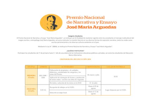 El Premio Nacional de Narrativa y Ensayo José María Arguedas