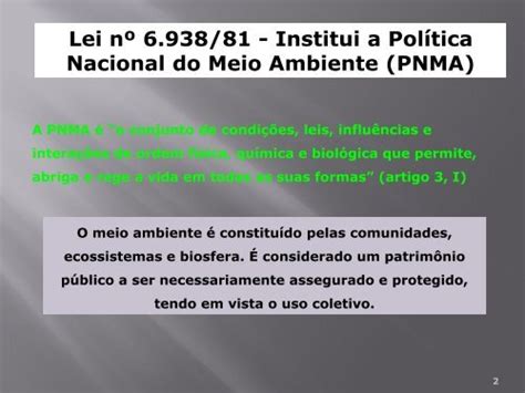 Lei Da Política Nacional Do Meio Ambiente Lei 6938 81 Dicas de Lei