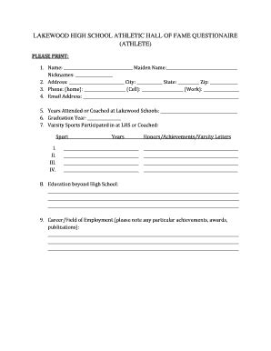 Fillable Online ATHLETE Fax Email Print PdfFiller