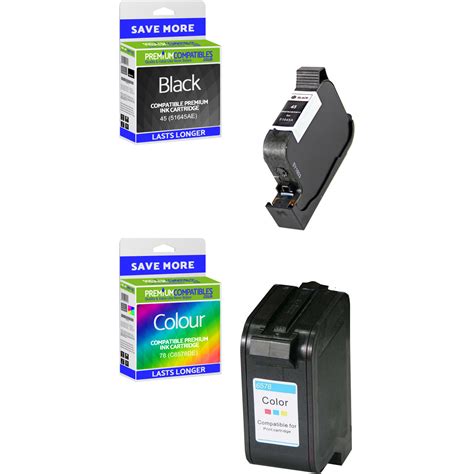 Premium Remanufactured HP 45 78 Black Colour Combo Pack Ink