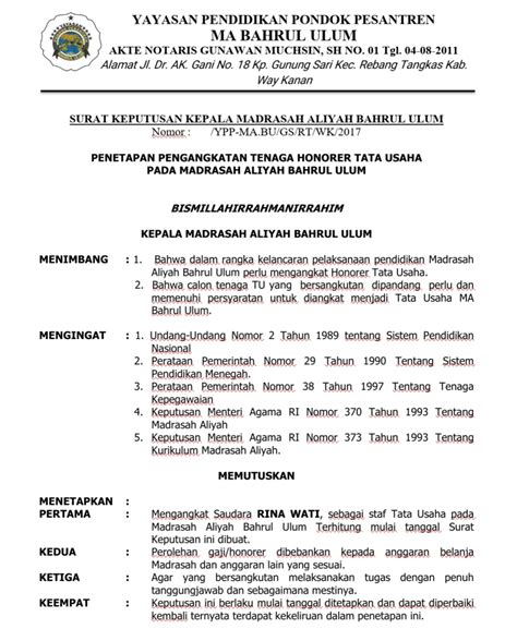 Detail Contoh Surat Keputusan Pengangkatan Jabatan Koleksi Nomer 28