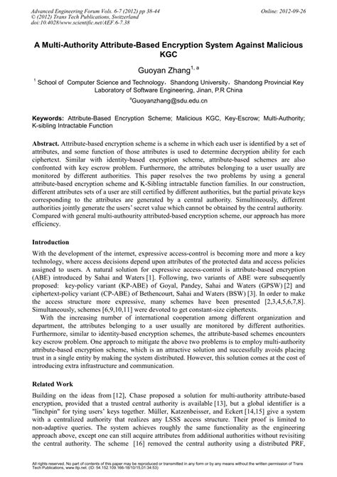 pdf a multi authority attribute based encryption system against malicious kgc