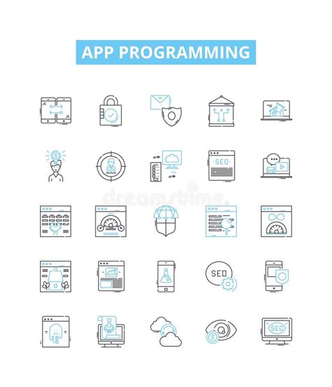 App Programming Vector Line Icons Set App Programming Coding