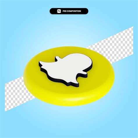 Premium PSD Snapchat Logo Application 3d Render Illustration Isolated