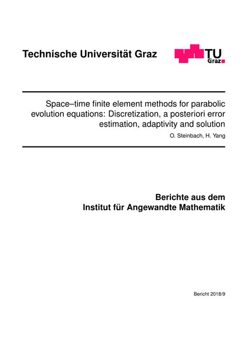 space time finite element methods for parabolic evolution equations docslib