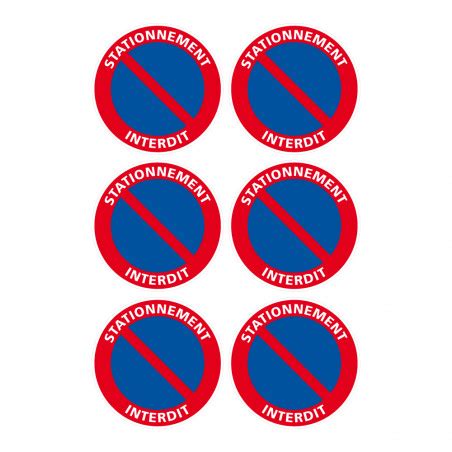 6 Autocollants Stationnement Interdit Stickers Interdit De Stationner