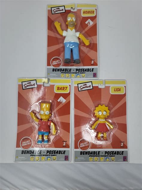 The Simpsons Homer Bart Lisa Bendable Poseable Collectible Toy Figure