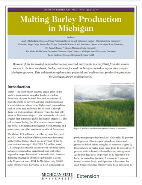 Malting Barley Crops And Soils