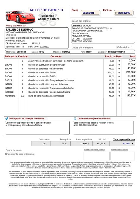 Facturas Y Recibos Para Talleres Descargar