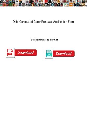 Fillable Online Ohio Concealed Carry Renewal Application Form Ohio
