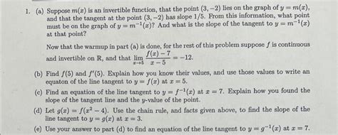 solved 1 a suppose m x is an invertible function that