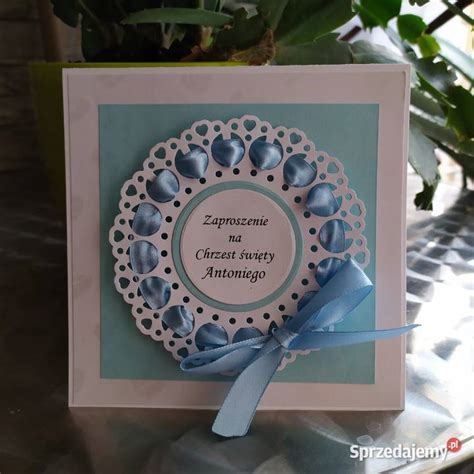 Zaproszenia ręcznie robione NA CHRZEST Magic Surprise Konin