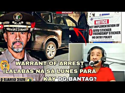 Warrant Of Arrest Laban Kay Dg Bantag Ilalabas Na Sa Lunes Youtube