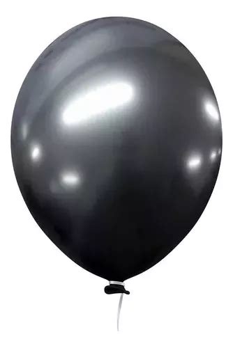 Balão Bexiga Cromado Várias Cores 5 Polegadas 25 Unidades Cor Preto