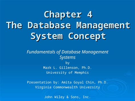 Ppt Chapter 4 The Database Management System Concept Fundamentals Of Database Management