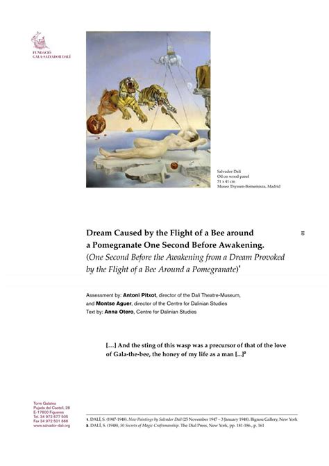 Dream Caused By The Flight Of A Bee Around A Pomegranate One