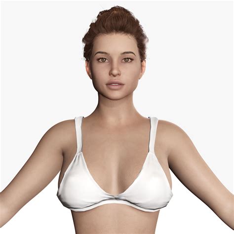 D Model Naked Realistic Latina Woman Game Ready Vr Ar Low Poly