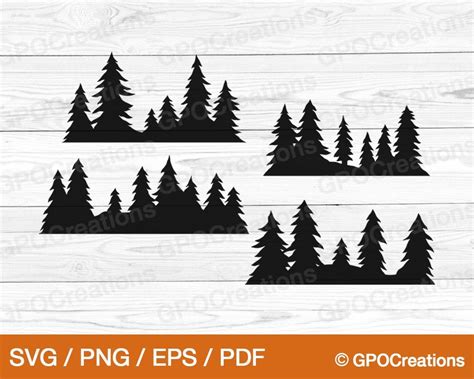 Wald Svg Bundle Baum Wald Svg Tannenwald Svg Wald Svg Etsy De