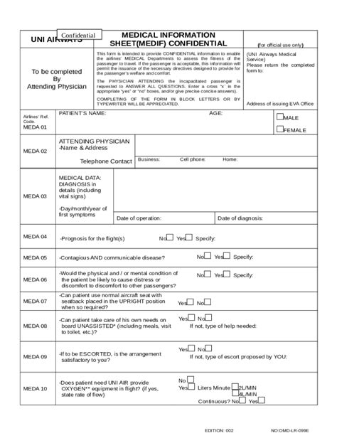 MEDICAL INATION SHEET MEDIF Doc Template PdfFiller