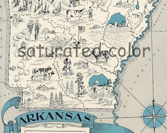 Fun Iowa Map Vintage Map Art High Res DIGITAL IMAGE Of A Etsy