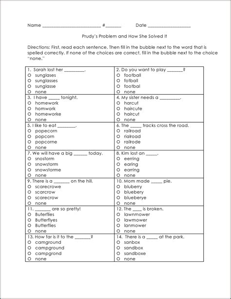 Free Printable Multiple Choice Template Word