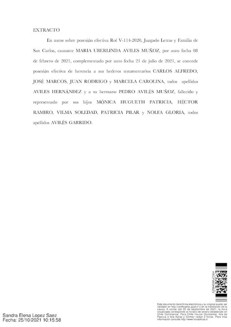 EXTRACTO POSESIÓN EFECTIVA